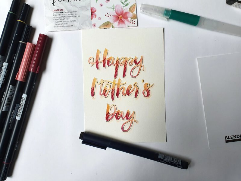 Brushlettering Karte zum Muttertag – Einfaches Brushlettering